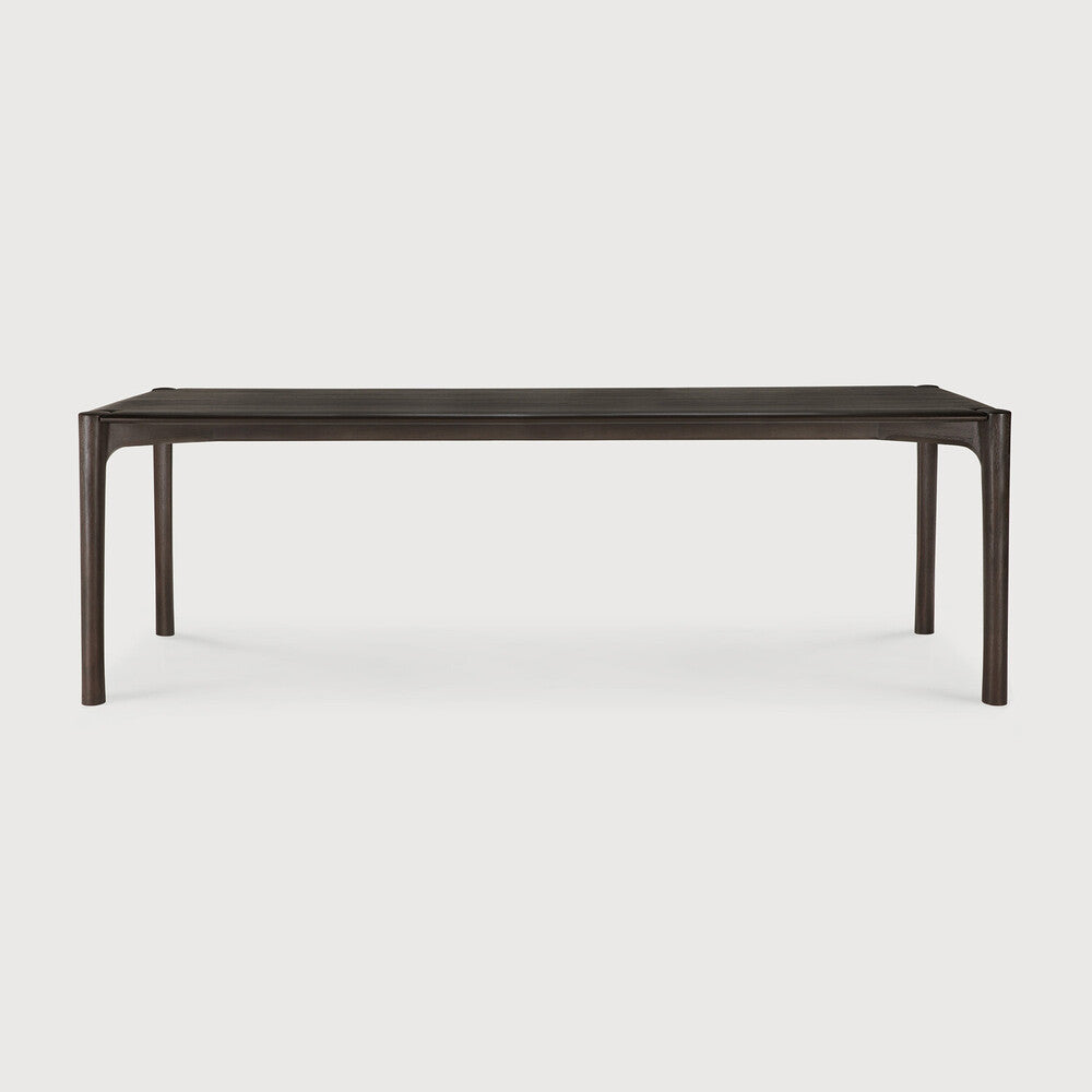 Pi Dining Table | Varnished Teak | Dark Brown | Rectangular | 94" X 39 ...