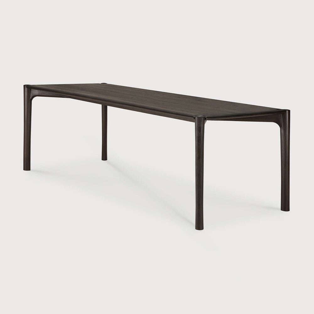 Pi Dining Table | Varnished Teak | Dark Brown | Rectangular | 94" X 39 ...